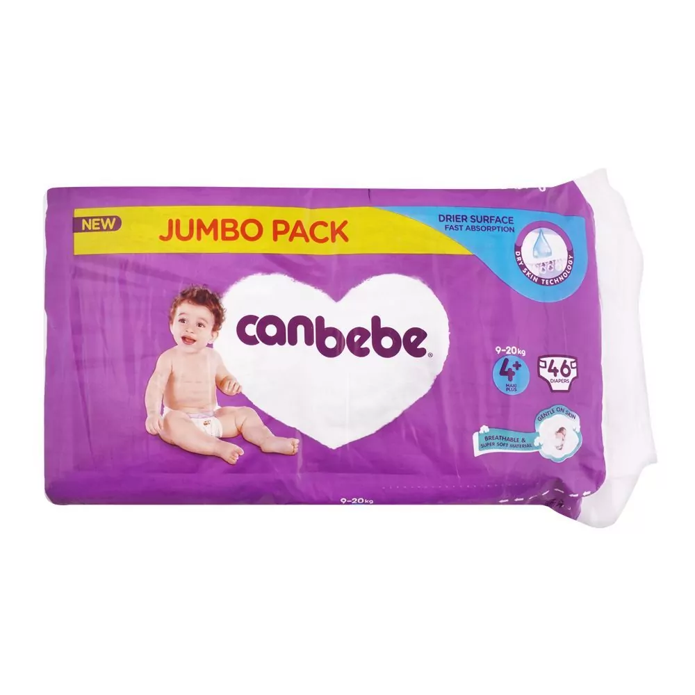 Canbebe Diapers | No. 4 | Jumbo Maxi Plus | 9-20 KG | Supreme 46-Pack ...