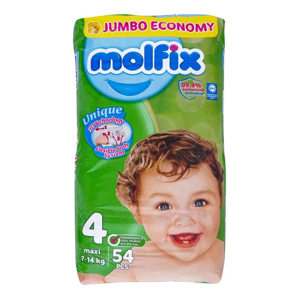Molfix Diaper 4 | Maxi 7-14kg | 54-Pack Bundle | Catch N Pack