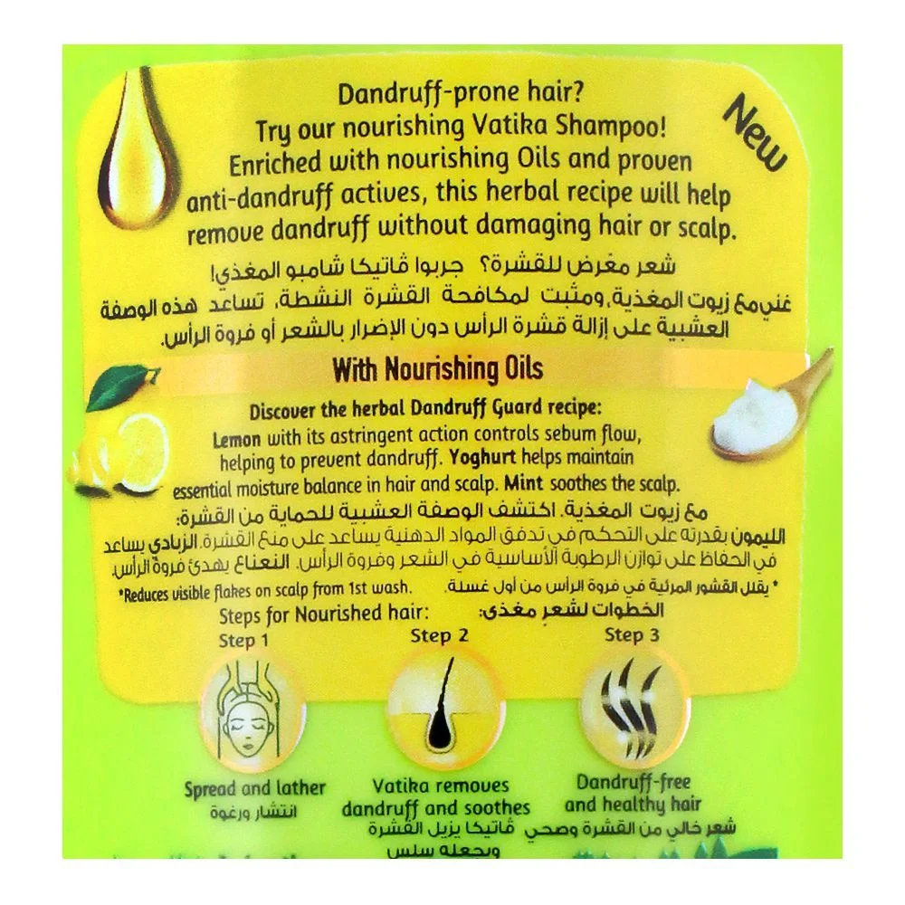 Dabur Vatika Lemon And Yoghurt Dandruff Guard Shampoo 200ml No More Flakes Catch N Pack
