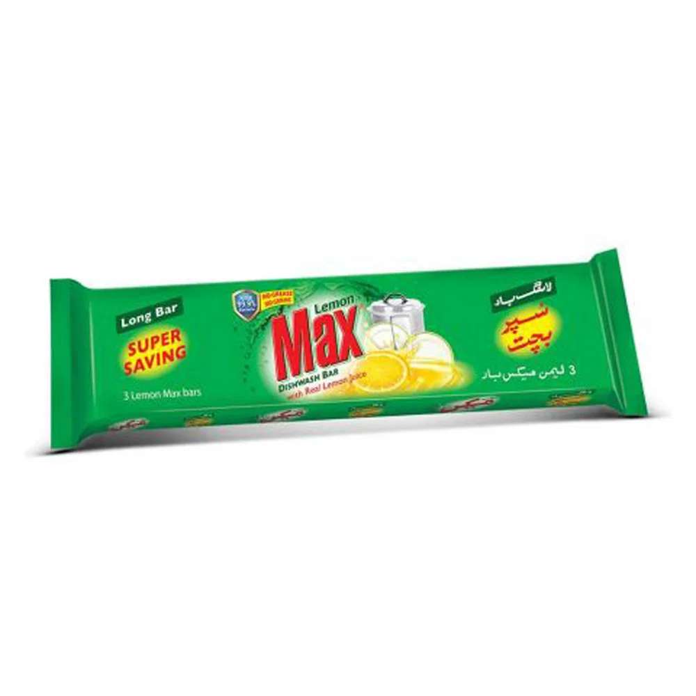 Lemon Max Dishwash Bars, 3 Long Bars, 265g | Clean Break | Catch N Pack