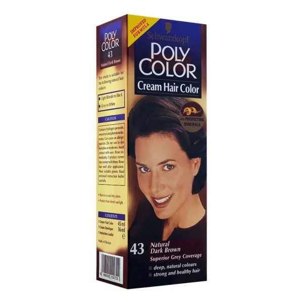 Schwarzkopf Poly Color Cream Hair Color 45 Natural Black | Bold ...