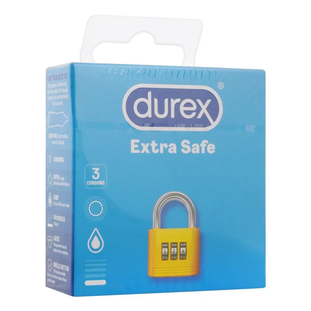 Durex Extra Safe Condoms 3-Pack - Reliable Protection With Extra Safety ...