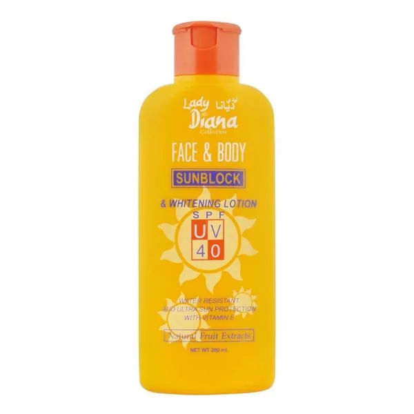 Lady Diana Face & Body Sunblock & Whitening Lotion, SPF 40, 200ml ...