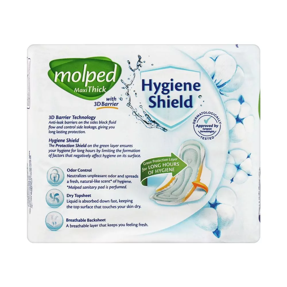 Molped Maxi Thick Hygiene Shield With 3D Barrier Extra Long Sanitary ...