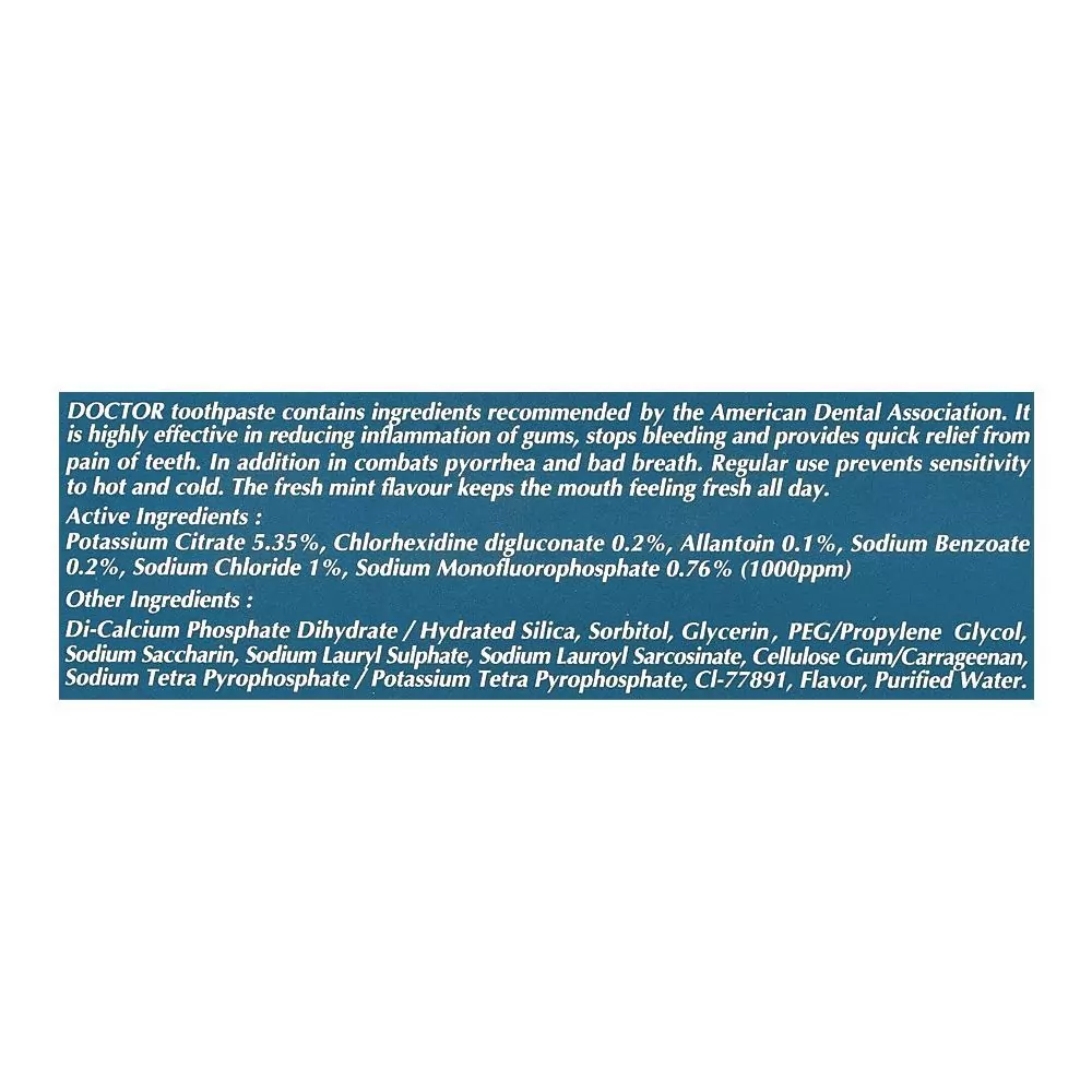 Doctor Fluoride Toothpaste, 150g - Effective Dental Care For Healthy ...