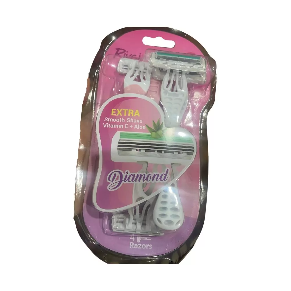 Rivaj Ladies Extra Smooth Diamond Razor Pack Of 4 - Effortless Shaving